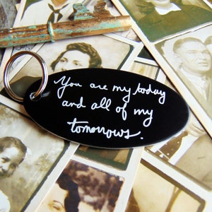 Personalized Keychain -with Your Photo - Add Your Handwritten Note or ...