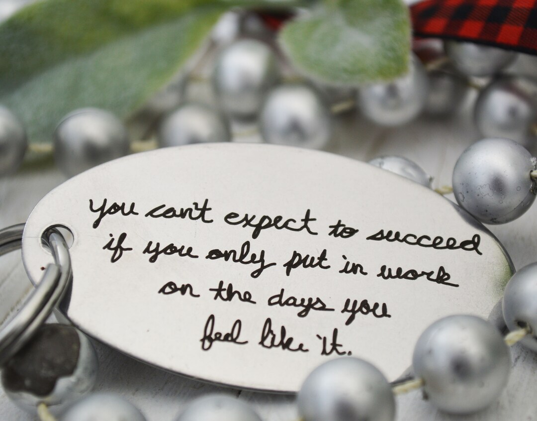 Handwritten Key Chain, Motivational Reminder - Succeed!! Personalized ...