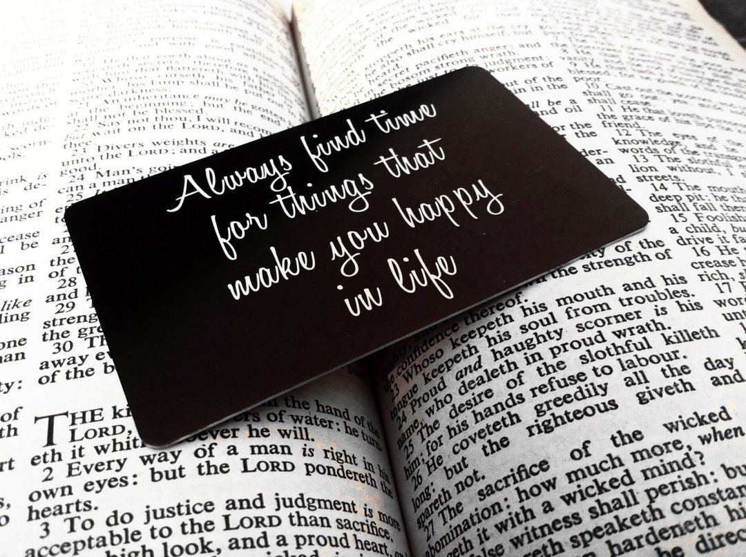 Engraved Wallet Insert - Personalized Note - Back Engraving Too ...