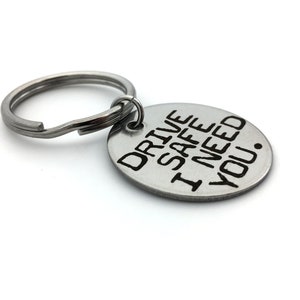 Drive Safe Key Chain _ Stainless Steel or Brass _custom Back Engraving ...