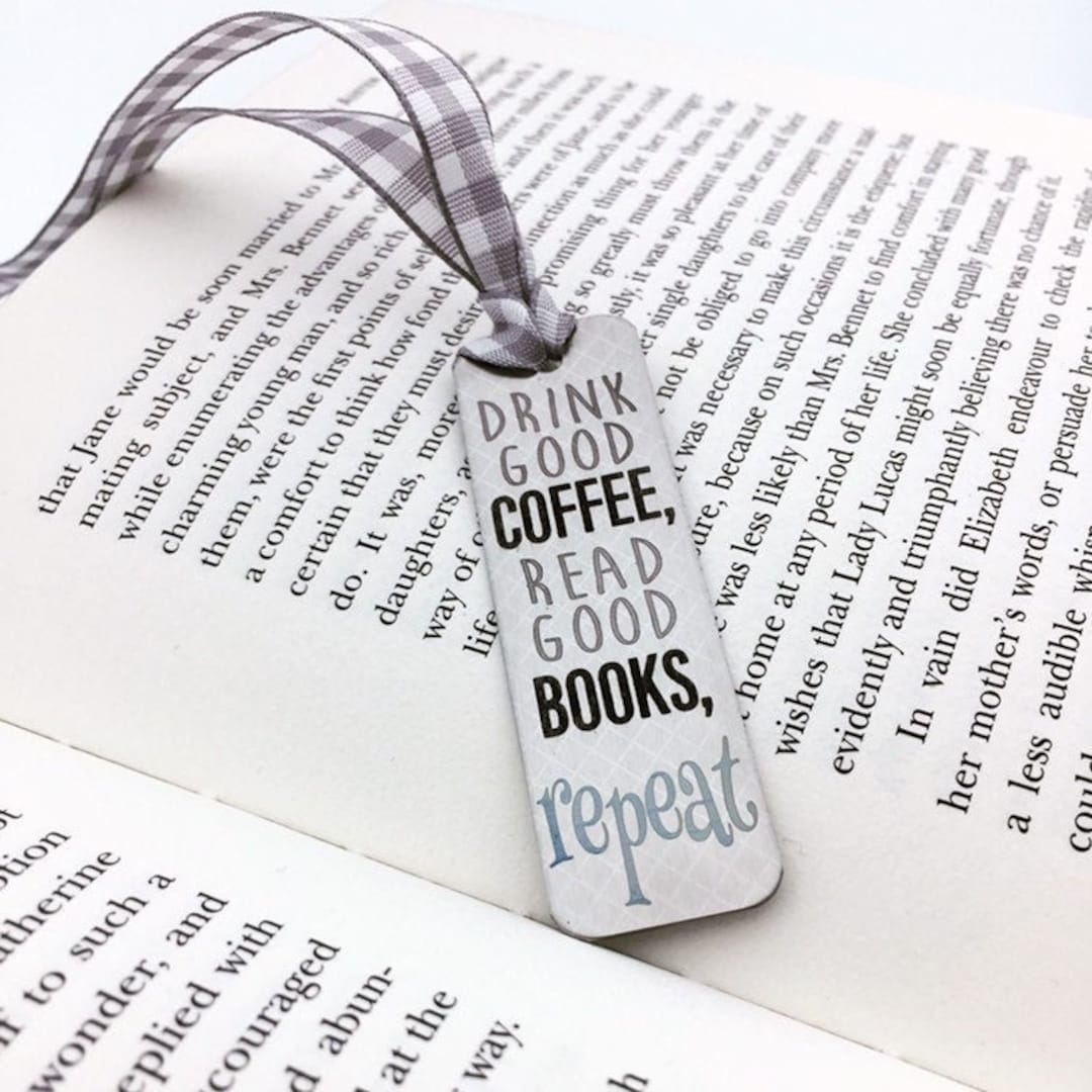 Coffee, Books, Repeat...engraved Bookmark -add Personalized Back ...