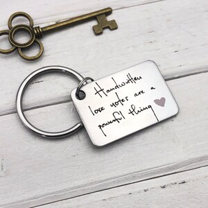 Custom Handwritten Love Note Key Chain - Your Handwriting or Font ...