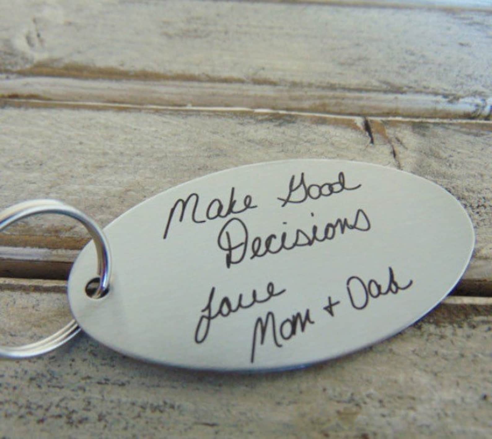 Handwritten Key Chain Your Handwriting Keychain or Font - Etsy