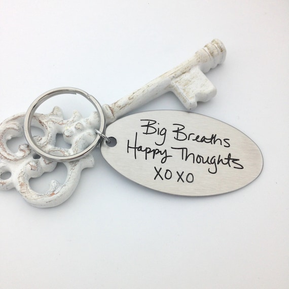 Handwritten Key Chain Your Handwriting Keychain or Font | Etsy