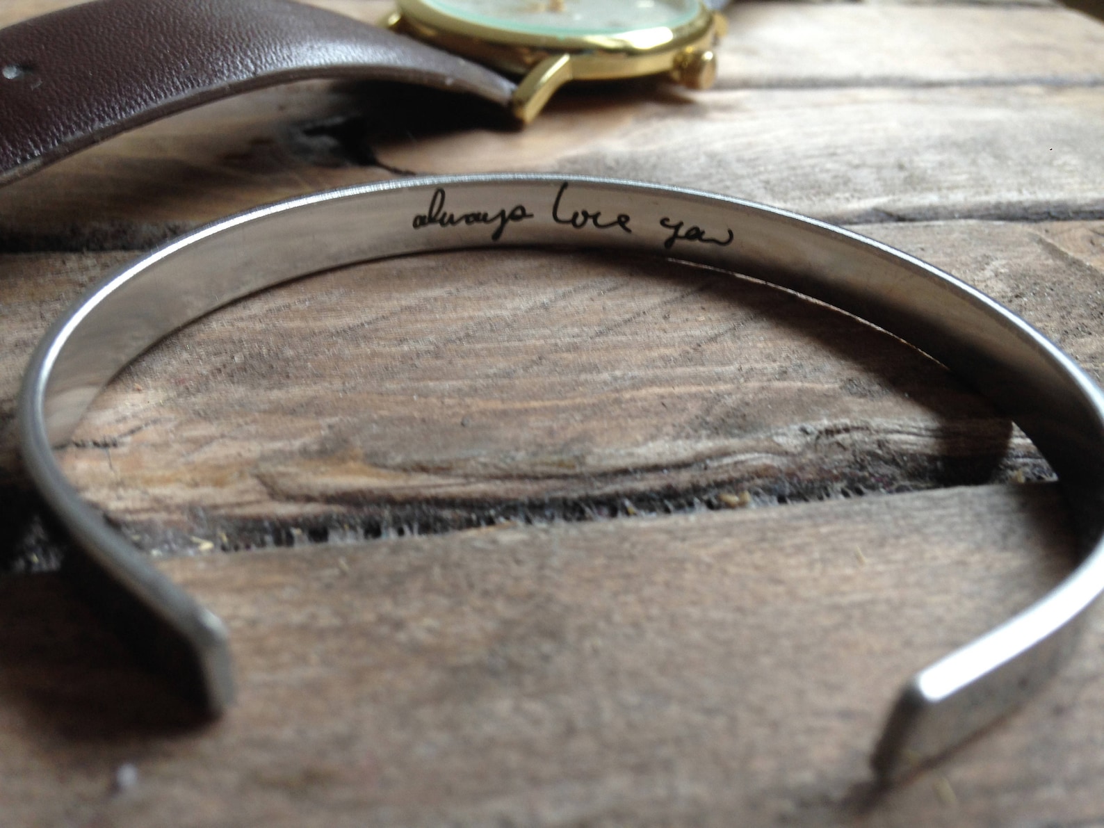 Stainless Steel Cuff Bracelet .25 X 6 Adjustable Cuff with Your ...