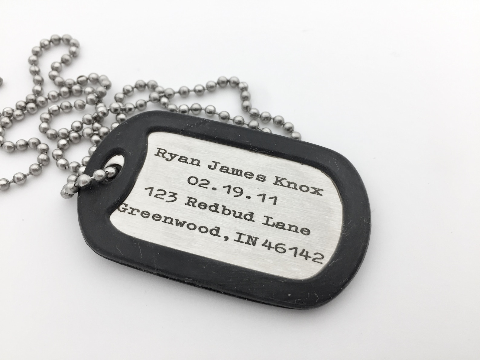 Custom Stainless Steel Identification Dog Tag- With Silencer- Add Your ...