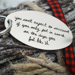 Handwritten Key Chain, Motivational Reminder - Succeed!! Personalized ...