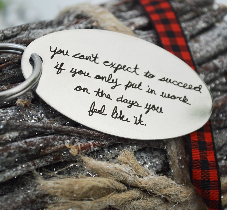 Handwritten Key Chain, Motivational Reminder - Succeed!! Personalized ...