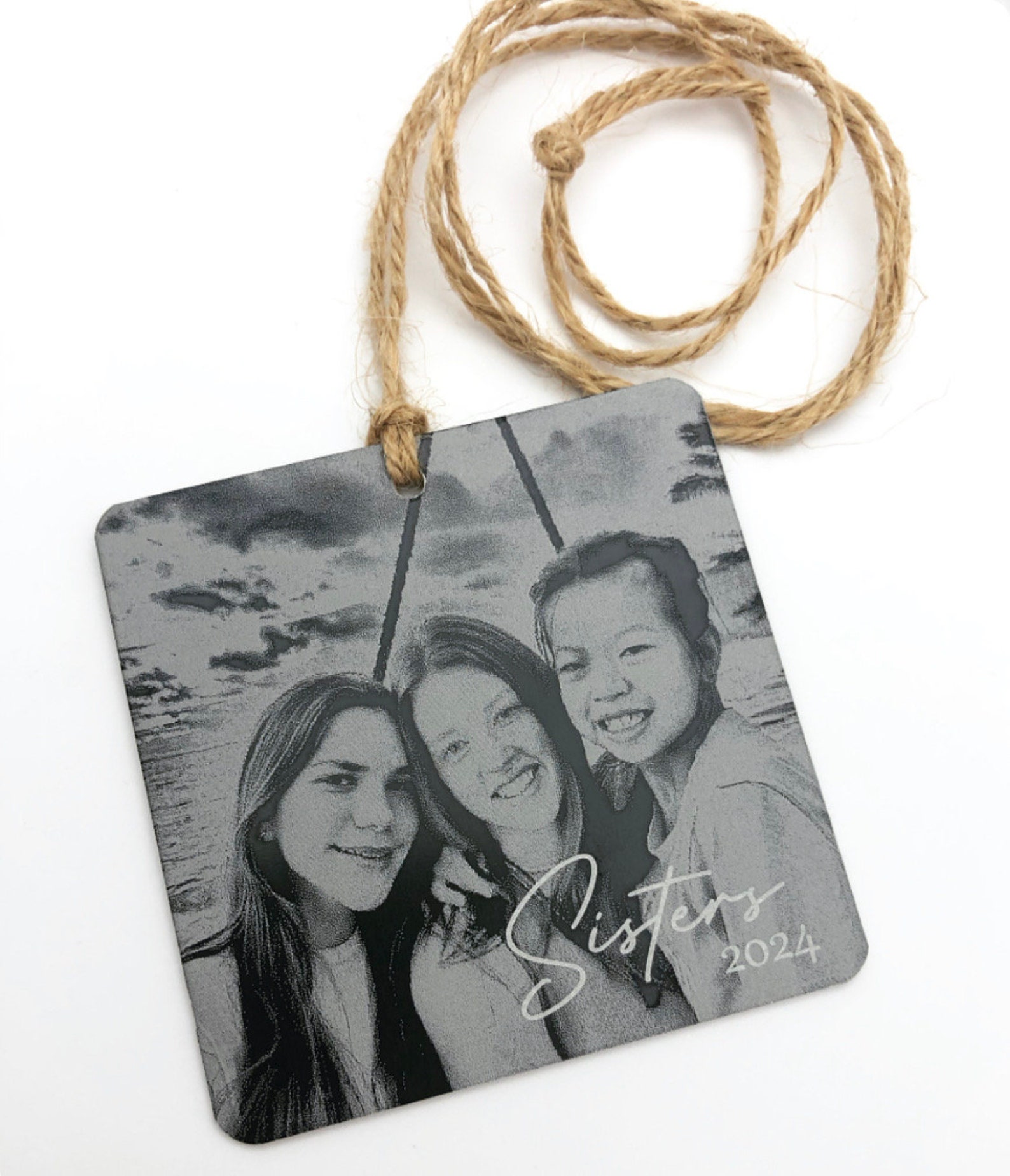 Hanging Car Charm -personalized Black & White Photo/text -car Decor ...