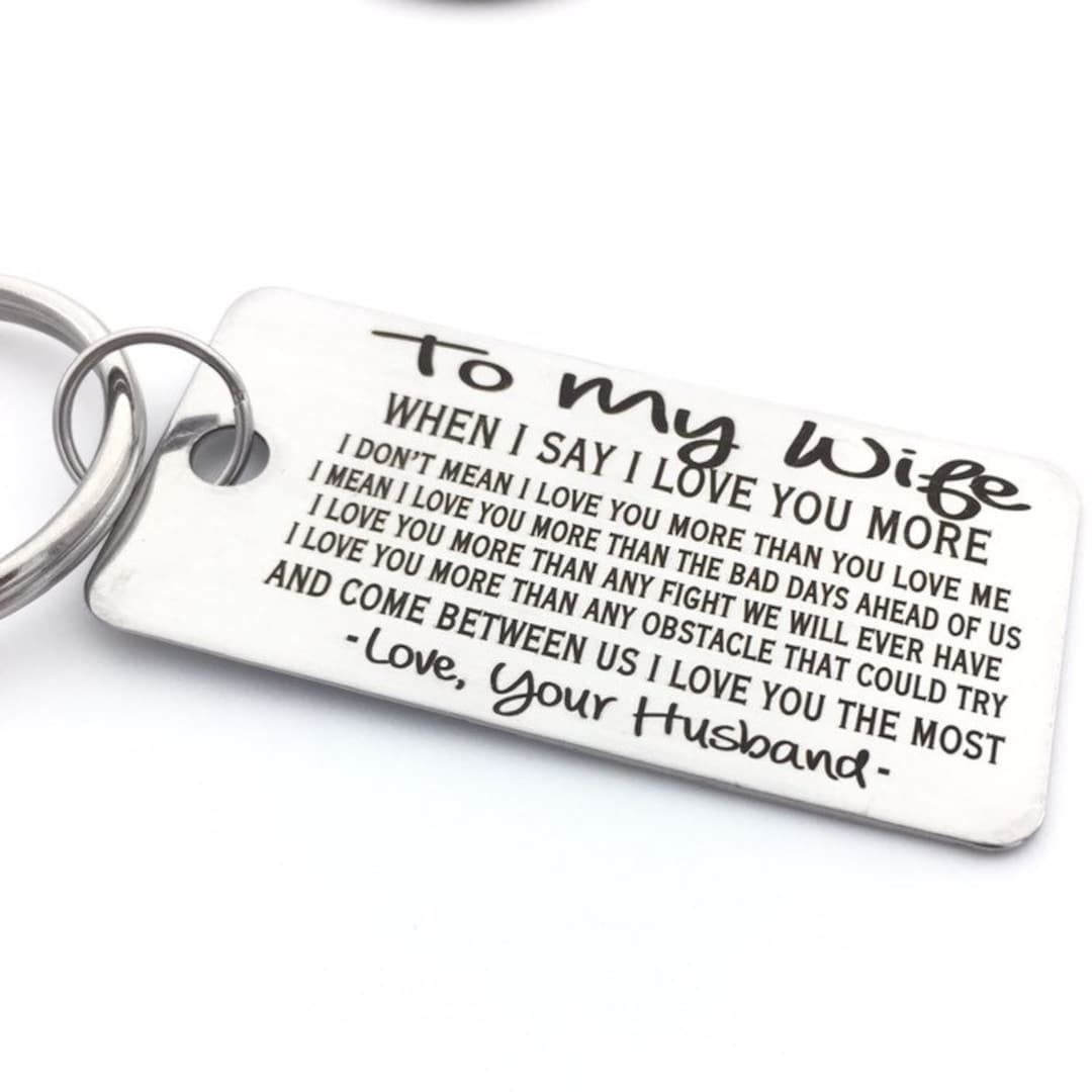 TO MY Wife - Keychain- Customize Your Design - Handwriting Option ...