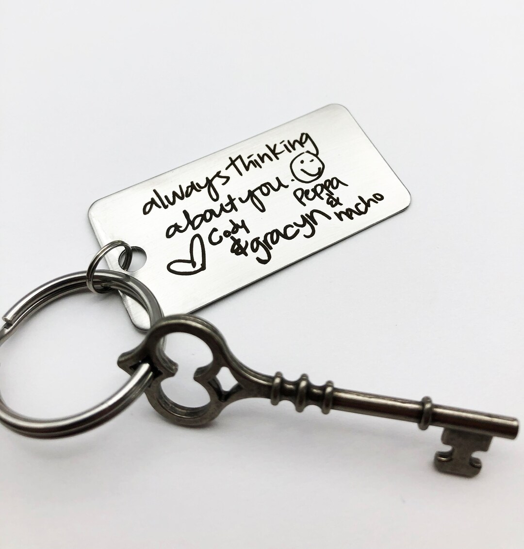 Your Handwritten Keychain - Your Design - Handwriting & Font Options ...