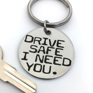 Drive Safe Key Chain _ Stainless Steel or Brass _custom Back Engraving ...