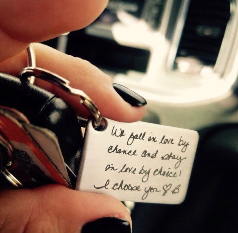 Handwritten Key Chain -your Handwritten Image, or Custom Font Text ...