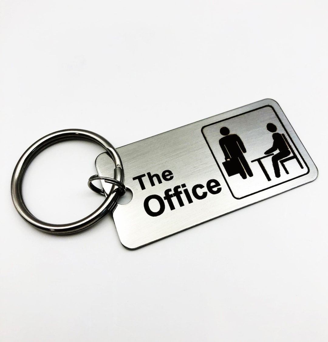 The Office Keychain Stainless Steel Laser Engraved Office Lovers Only ...