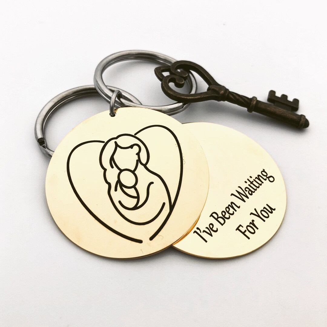 Mother Child Silhouette Key Chain - Gold Plated Stainless Steel, Custom ...
