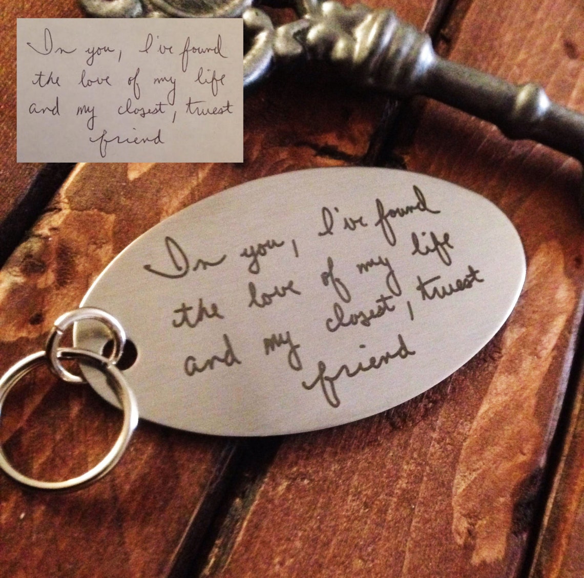 Handwritten Key Chain Your Handwriting Keychain or Font - Etsy