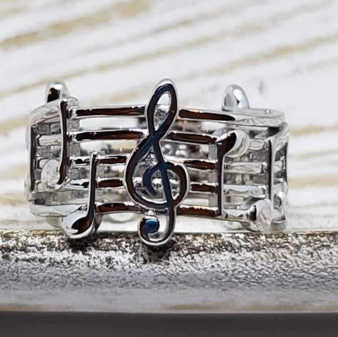 Music Ring Silver Music Ring Sterling Silver Ring 925 - Etsy