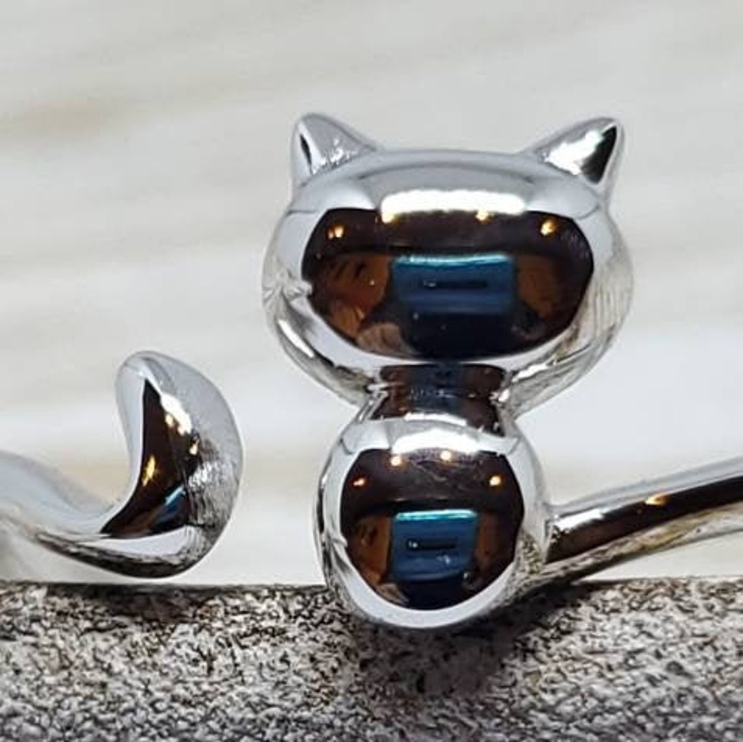 Cat Ring Silver, Cat Ring, Sterling Silver Ring, 925 Sterling Silver ...