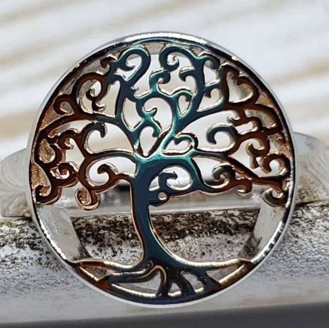 Tree of Life Ring, Tree of Life Sterling Silver Ring, Tree of Life 925 ...