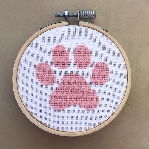 Cat Heart Cross Stitch Pattern Paw Prints Gift for Cat or - Etsy