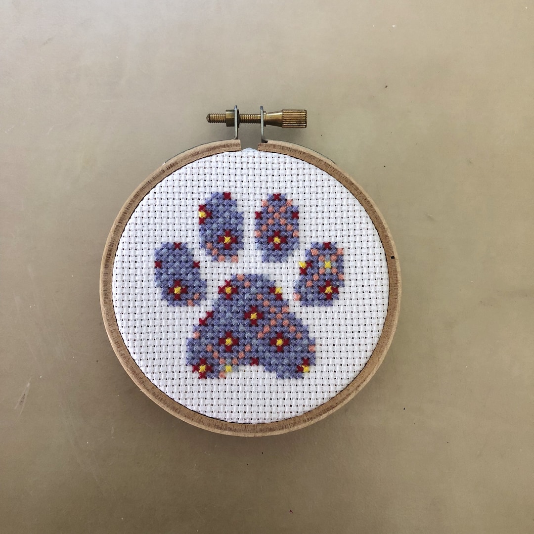 Patterned Paw Print 3 Cross Stitch Pattern - Etsy