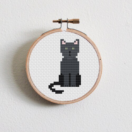 Cats Play Cross Stitch Pattern One Line Drawing Line Art - Etsy
