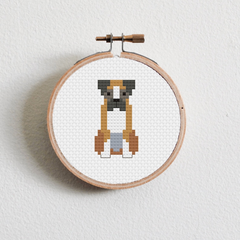 Boxer Cross Stitch Pattern - Etsy
