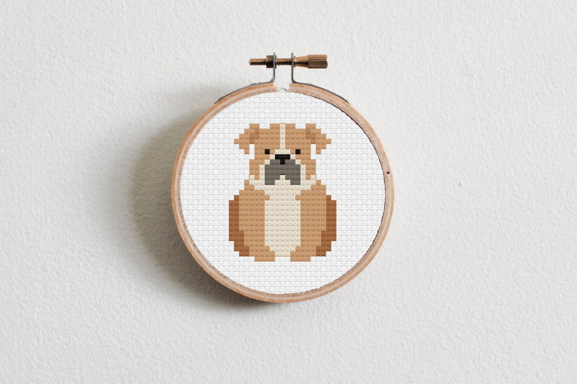 Bulldog Cross Stitch Pattern - Etsy