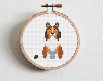 Rough Collie CROSS STITCH Pattern, CROCHET Graphghan Blanket Pattern - Etsy