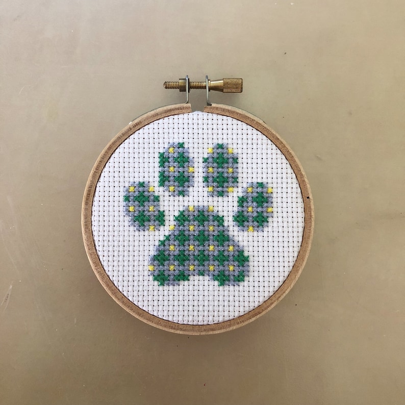 Patterned Paw Print 2 Cross Stitch Pattern - Etsy Australia