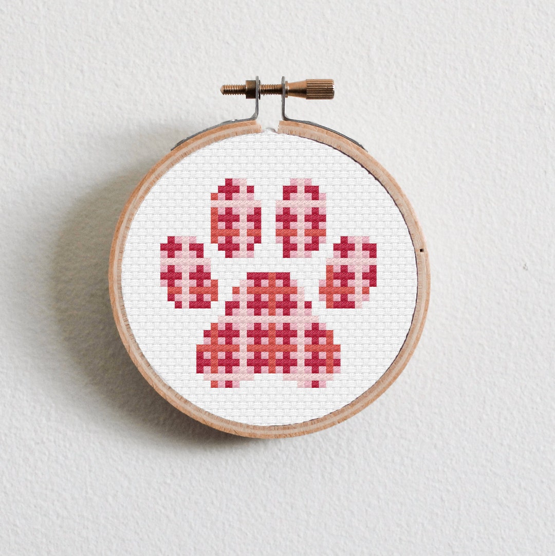 Patterned Paw Print 4 Cross Stitch Pattern - Etsy
