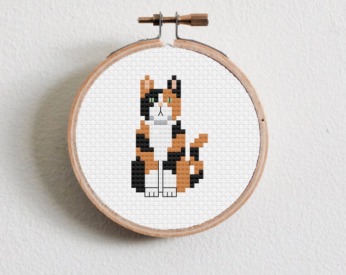 Calico Cat Cross Stitch Pattern | Etsy