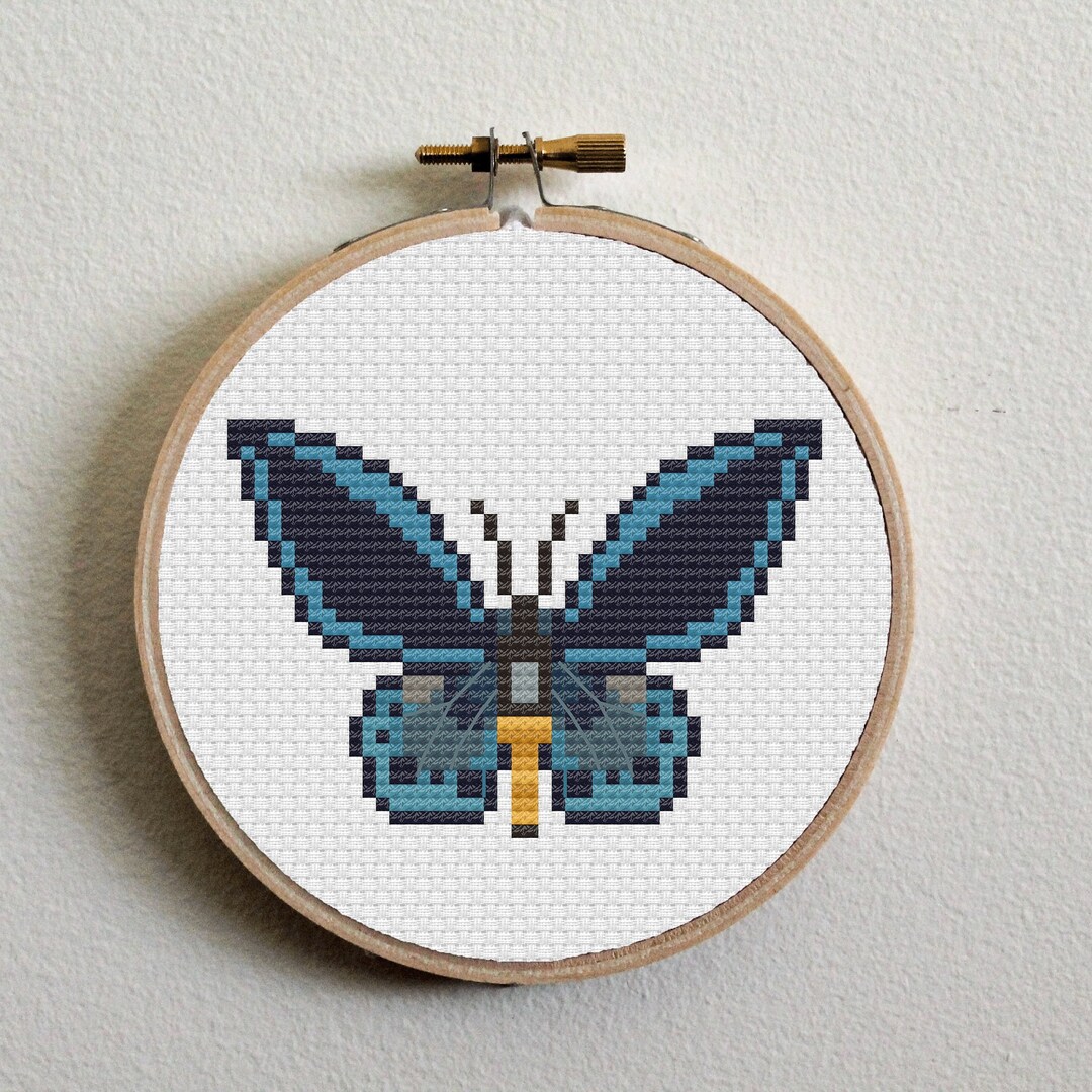 Animal Crossing Priam's Blue Birdwing Butterfly Cross Stitch Pattern - Etsy