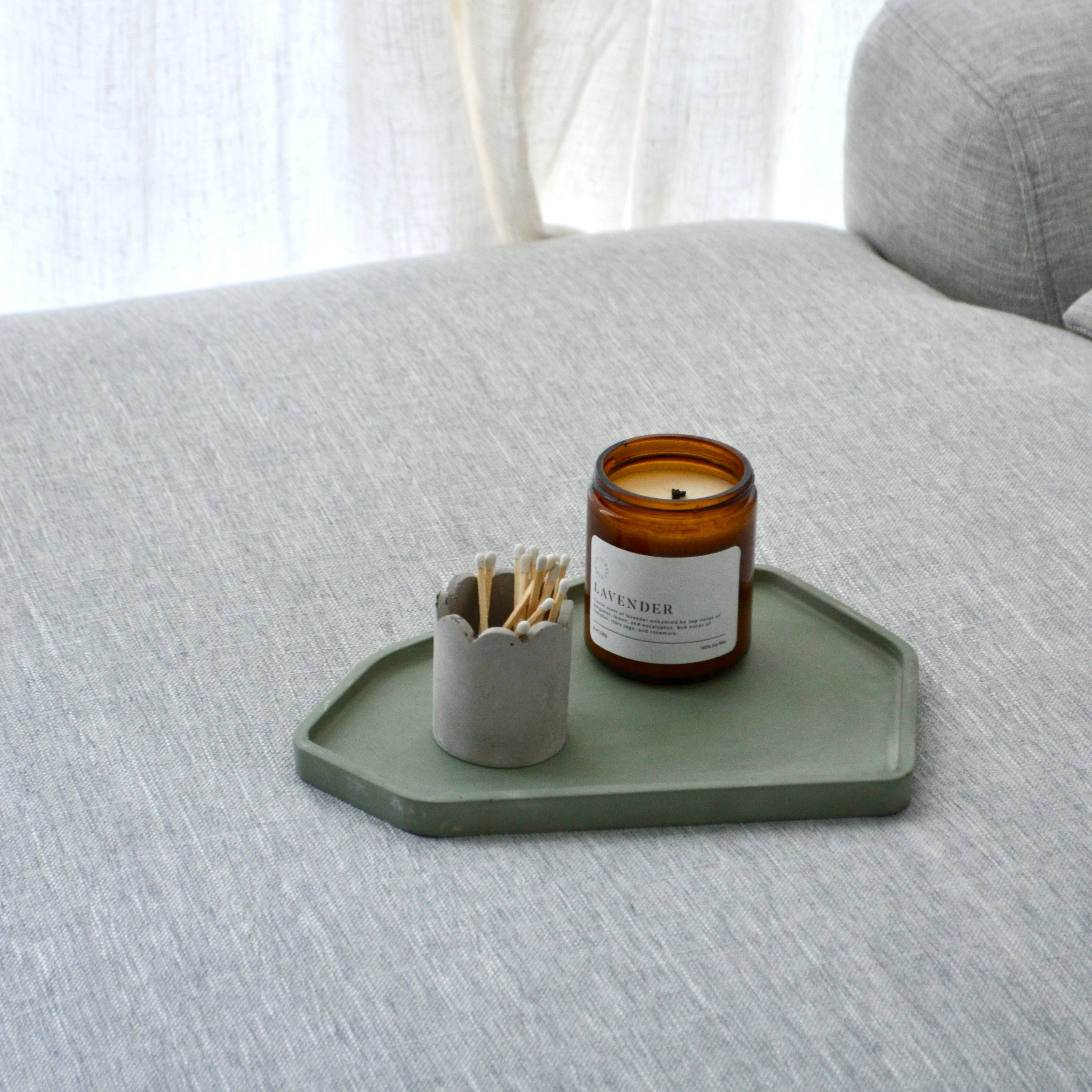 Concrete coffee table tray store
