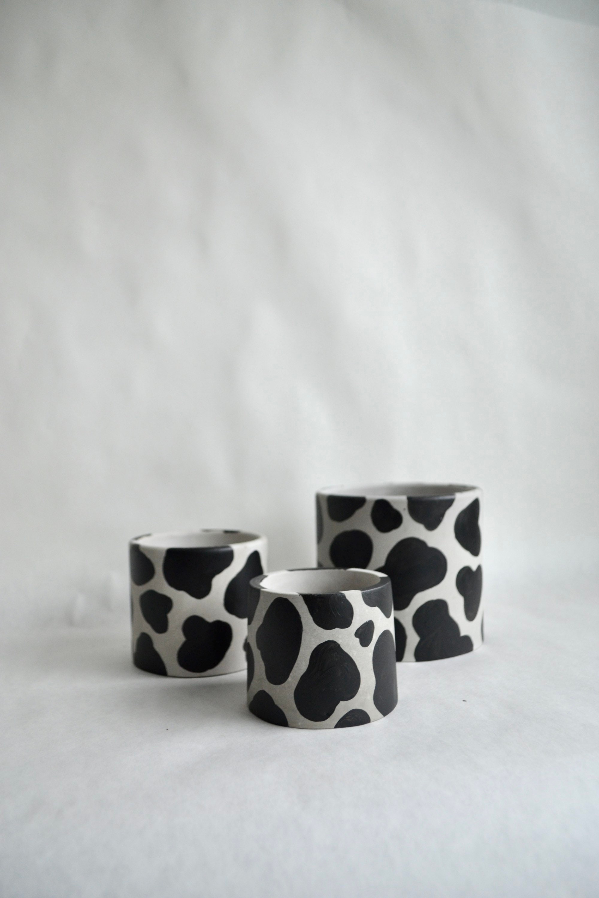 Handmade Cow Pattern Concrete Planter: Modern Minimalist Decor - Etsy
