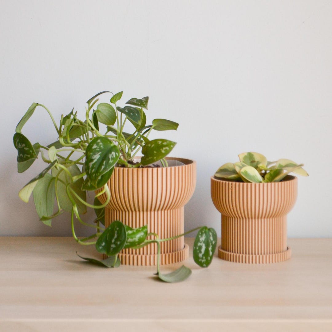 Japandi Ridge Planter for Succulents, Indoor Planter, 3D Printed ...