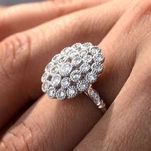 Flower Bomb Ring in 14k White Gold With 30 Round Natural Brilliant ...