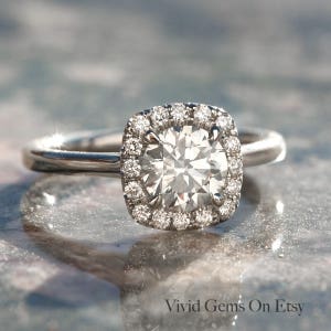 Diamond Engagement Ring, Fancy Light Silver Cape Diamond Ring in Solid ...