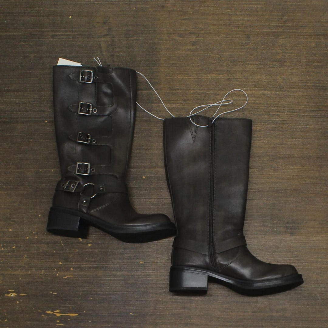 NWT Wild Fable Tall Moto Buckle Boots 90366583 Brown 7.5M - Etsy