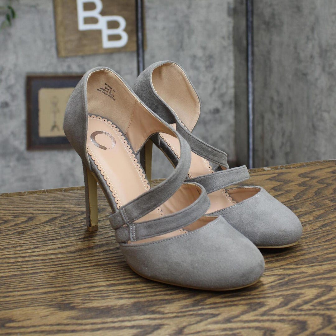 NWT Journee Collection Crossover Strap High Heels Gray 8M - Etsy
