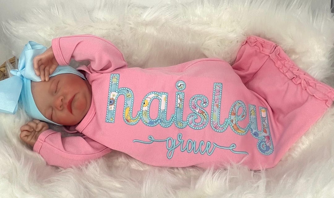 Custom Baby Name Gown, Infant Outfit, Personalized Newborn Shower Gift ...