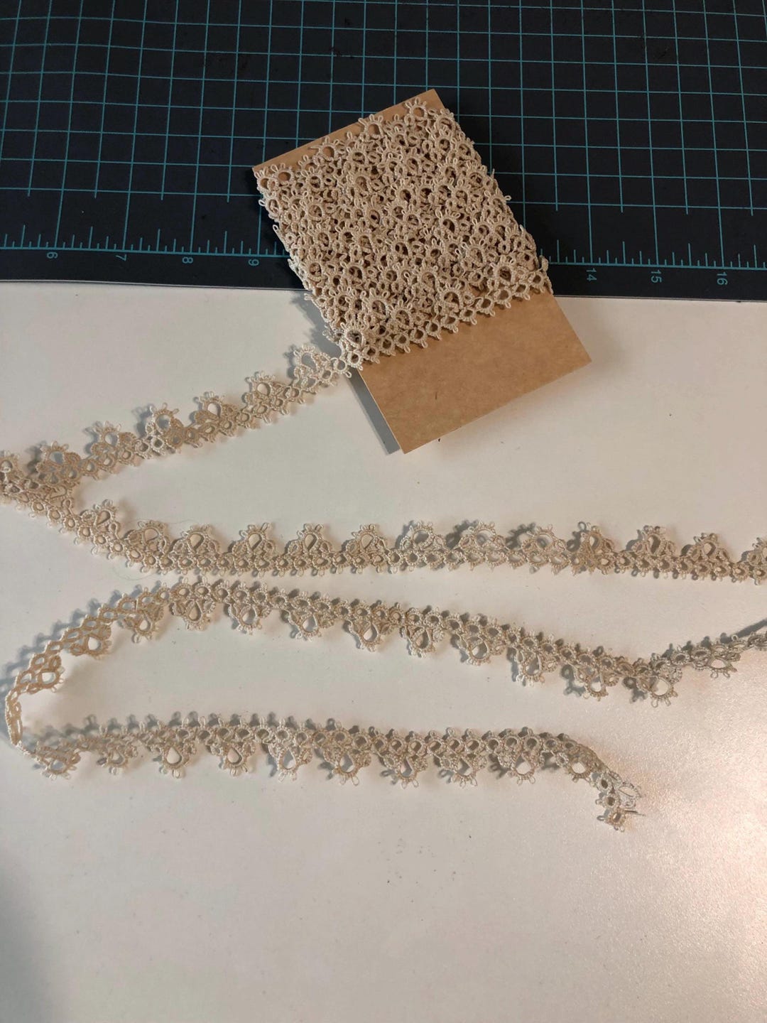 4 Yards off White Ecru Handmade Tatted Lace Trim Edging Cotton - Etsy
