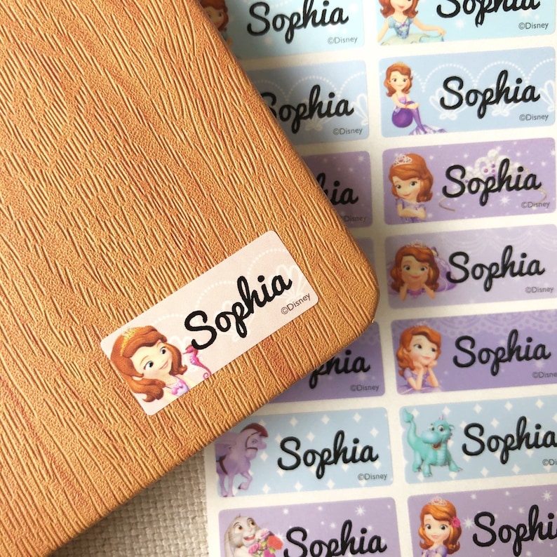 Princess Sofia the First Name labels Dishwasher safe | Etsy
