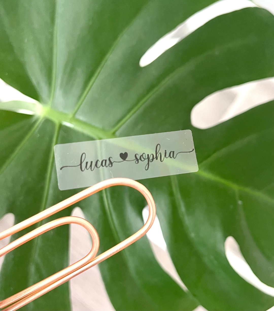 Clear Couple Name Stickers | Custom Labels | Personalized Name Stickers ...
