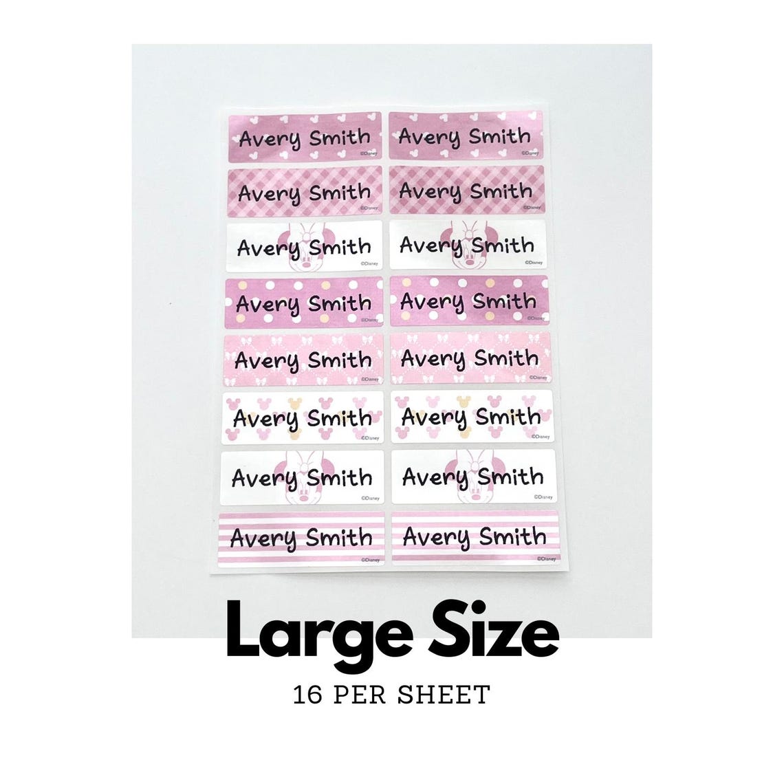 Personalized Minnie Mouse Name Labels Waterproof Preschool School Name ...