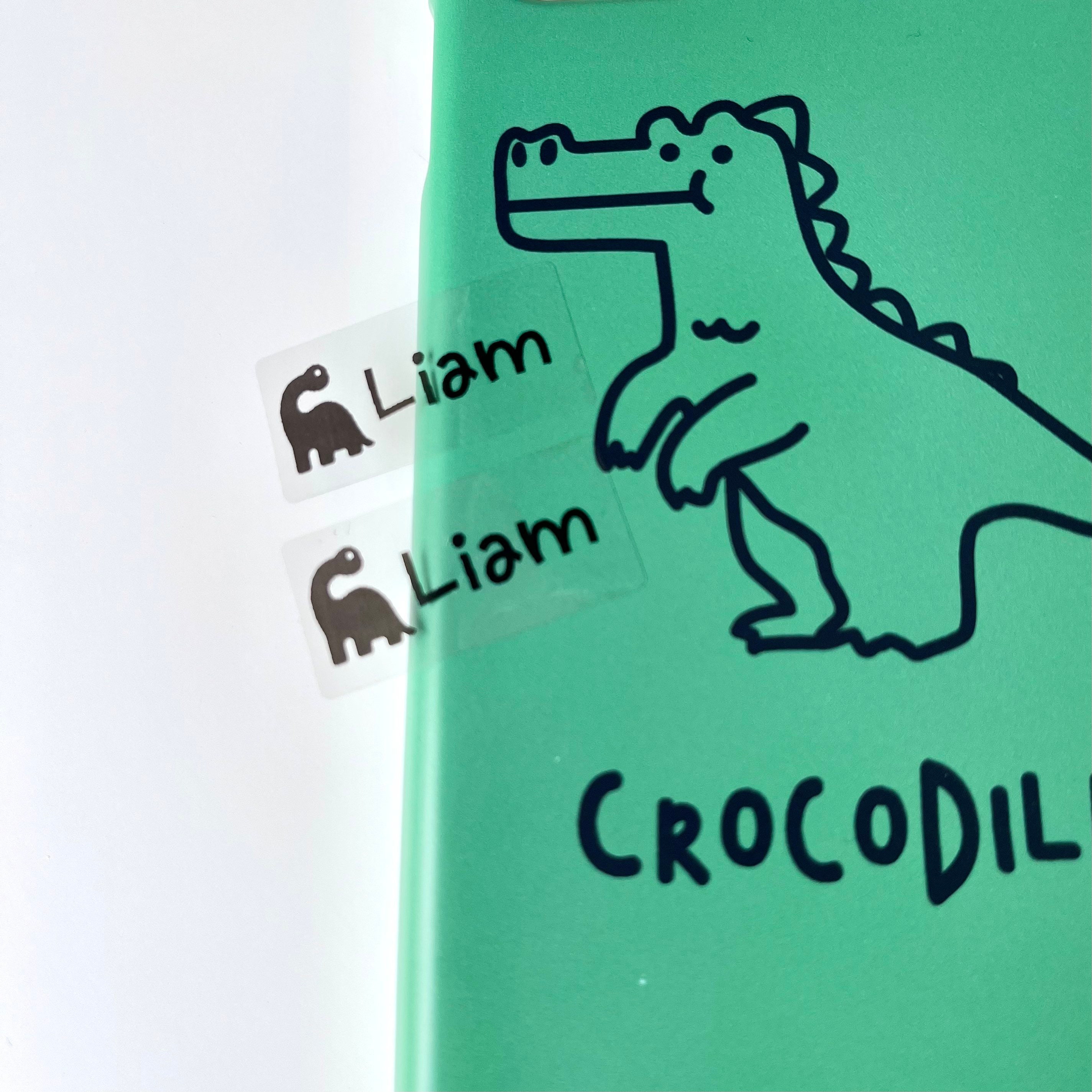 Clear Name Labels for Kids | Waterproof Name Stickers | Dinosaur Name ...