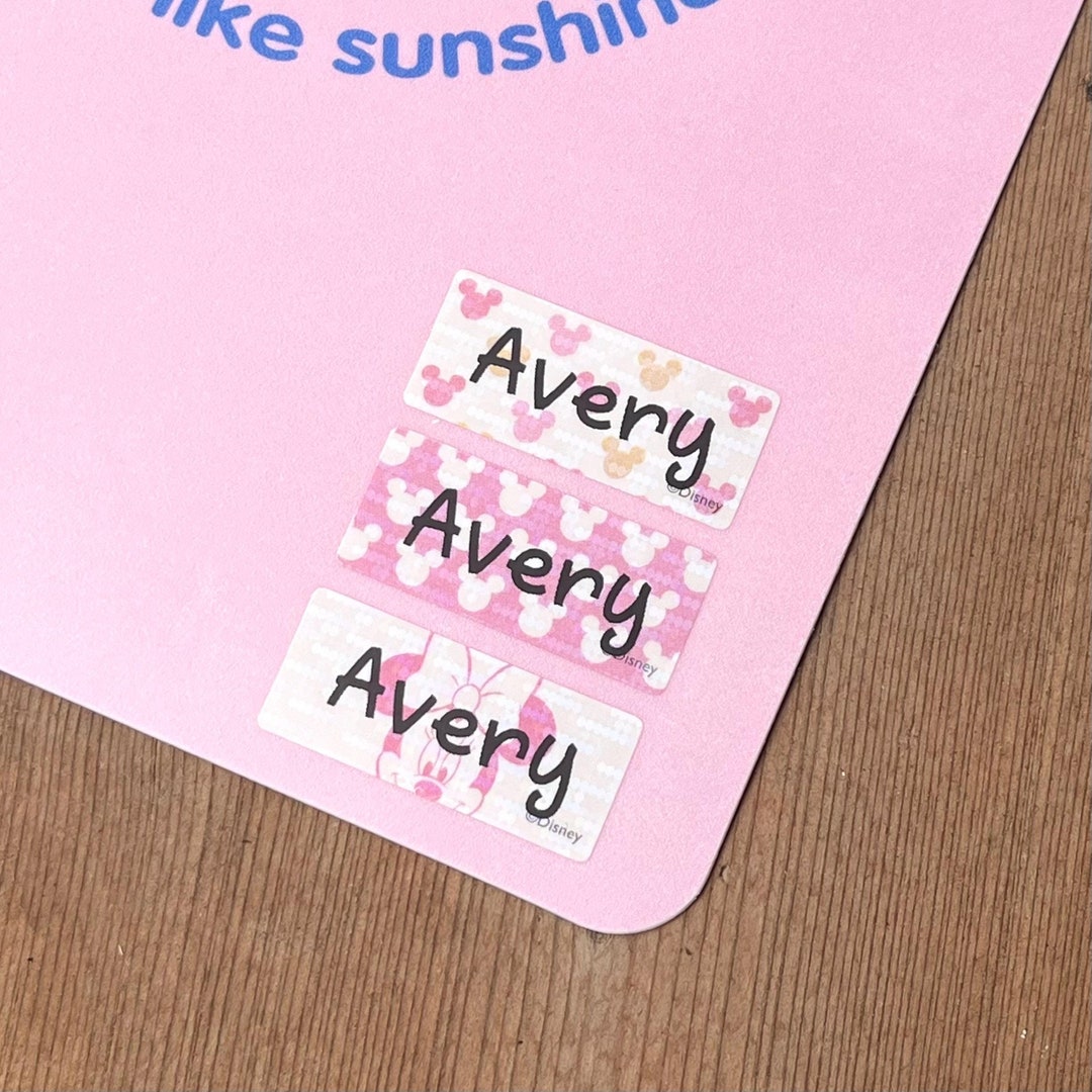 Minnie Mouse Name Labels Pink Personalized Waterproof Stickers ...