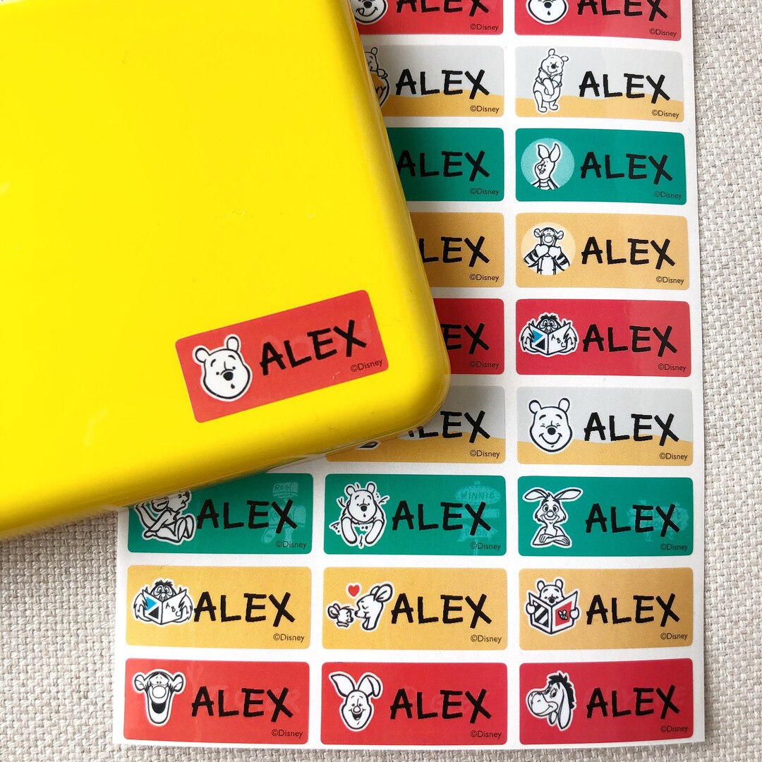 Winnie the Pooh Name Tag Stickers Kids Name Labels Dishwasher Safe ...
