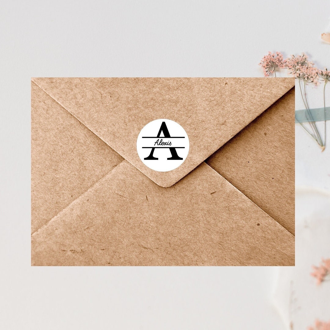 Custom Initial Envelope Seal Monogram Initial Sticker Clear Initial ...