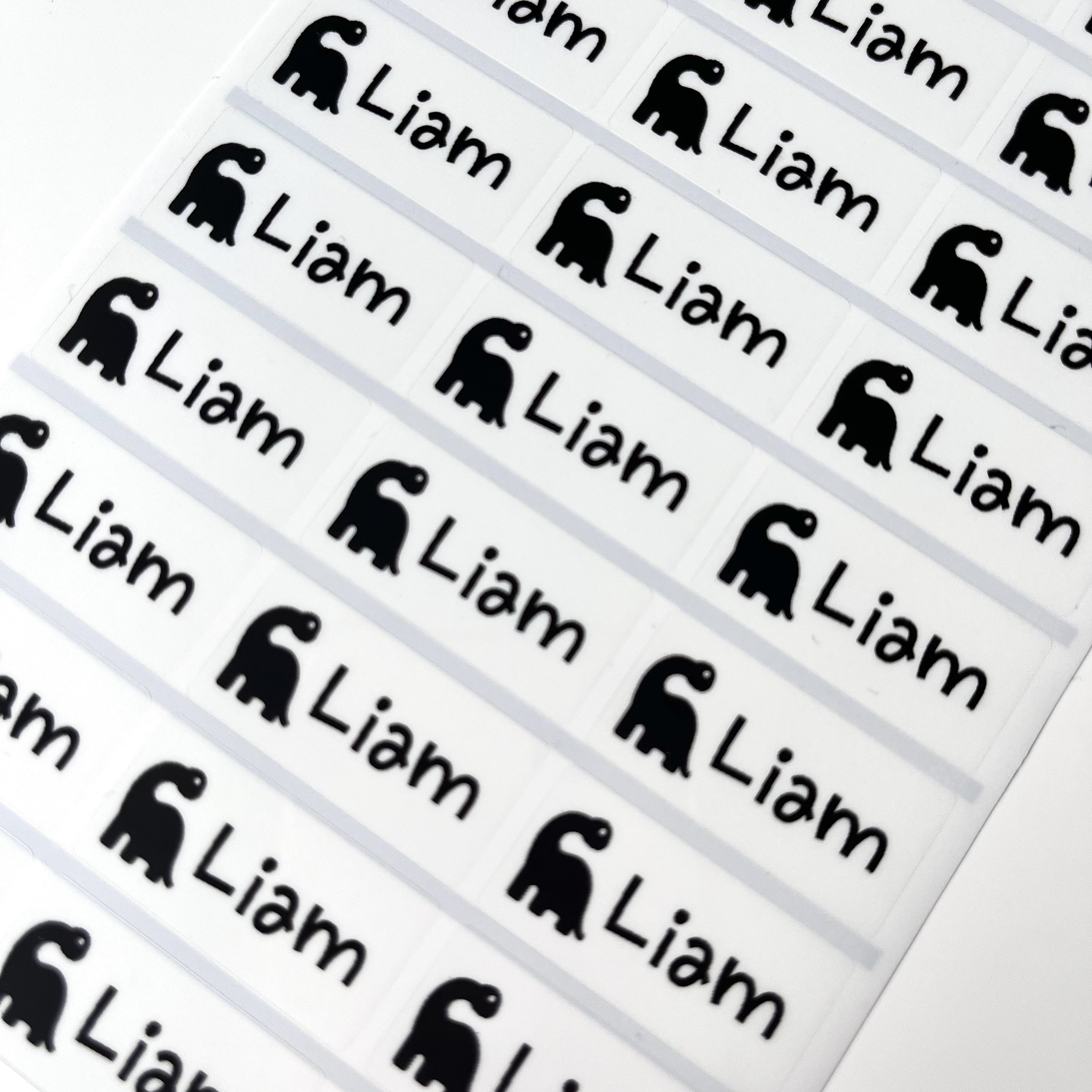 Clear Name Labels for Kids | Waterproof Name Stickers | Dinosaur Name ...